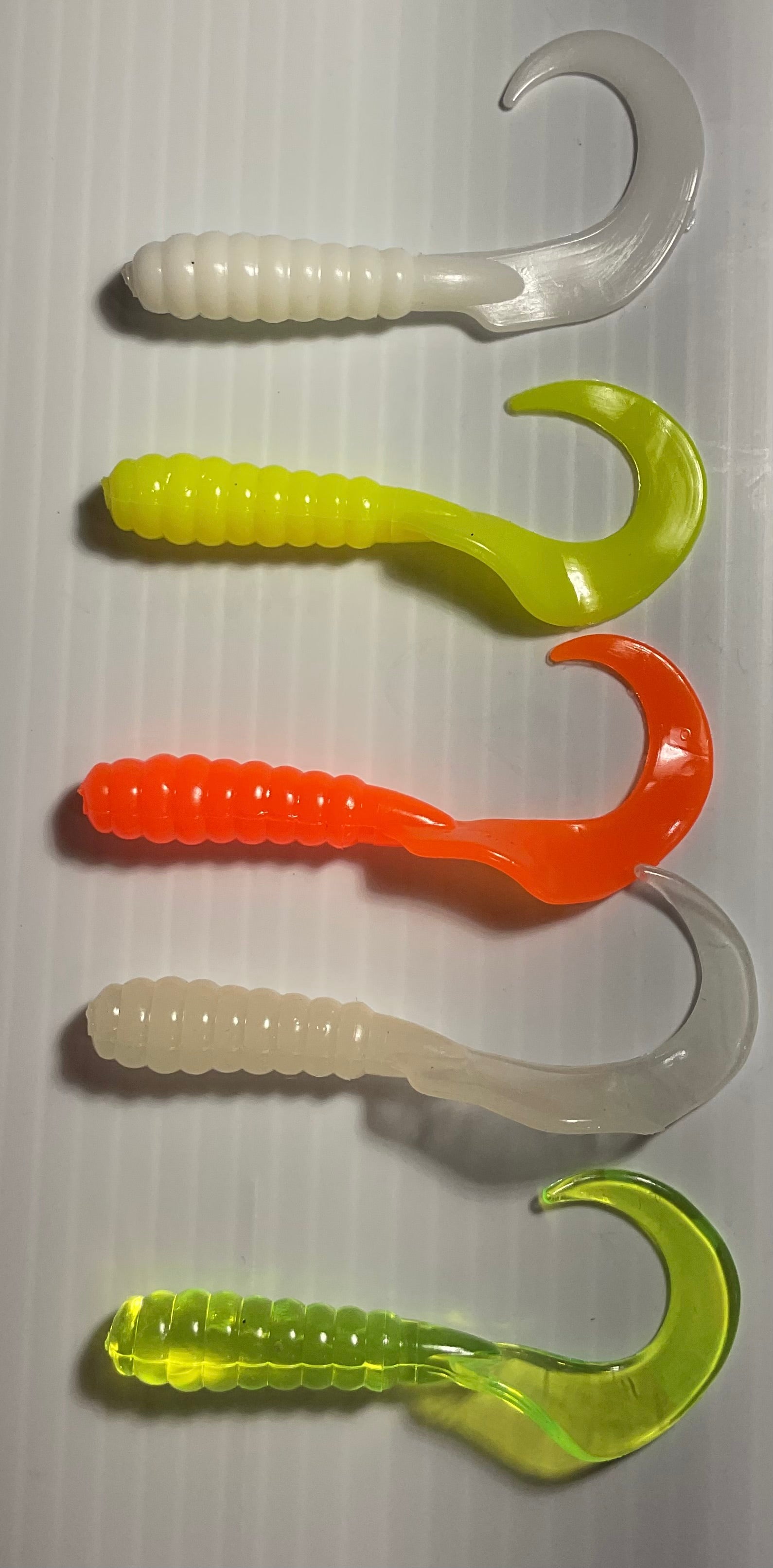4” Curl Tail Grub, Curly Tail Grub, Twister Tail, 5 Colors – thewormbar